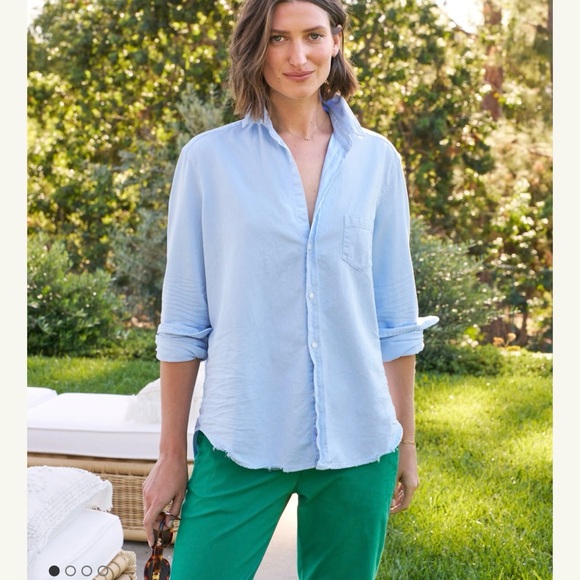 Frank & Eileen | Tops | Frank Eileen Tattered Denim Glacier Button Down ...